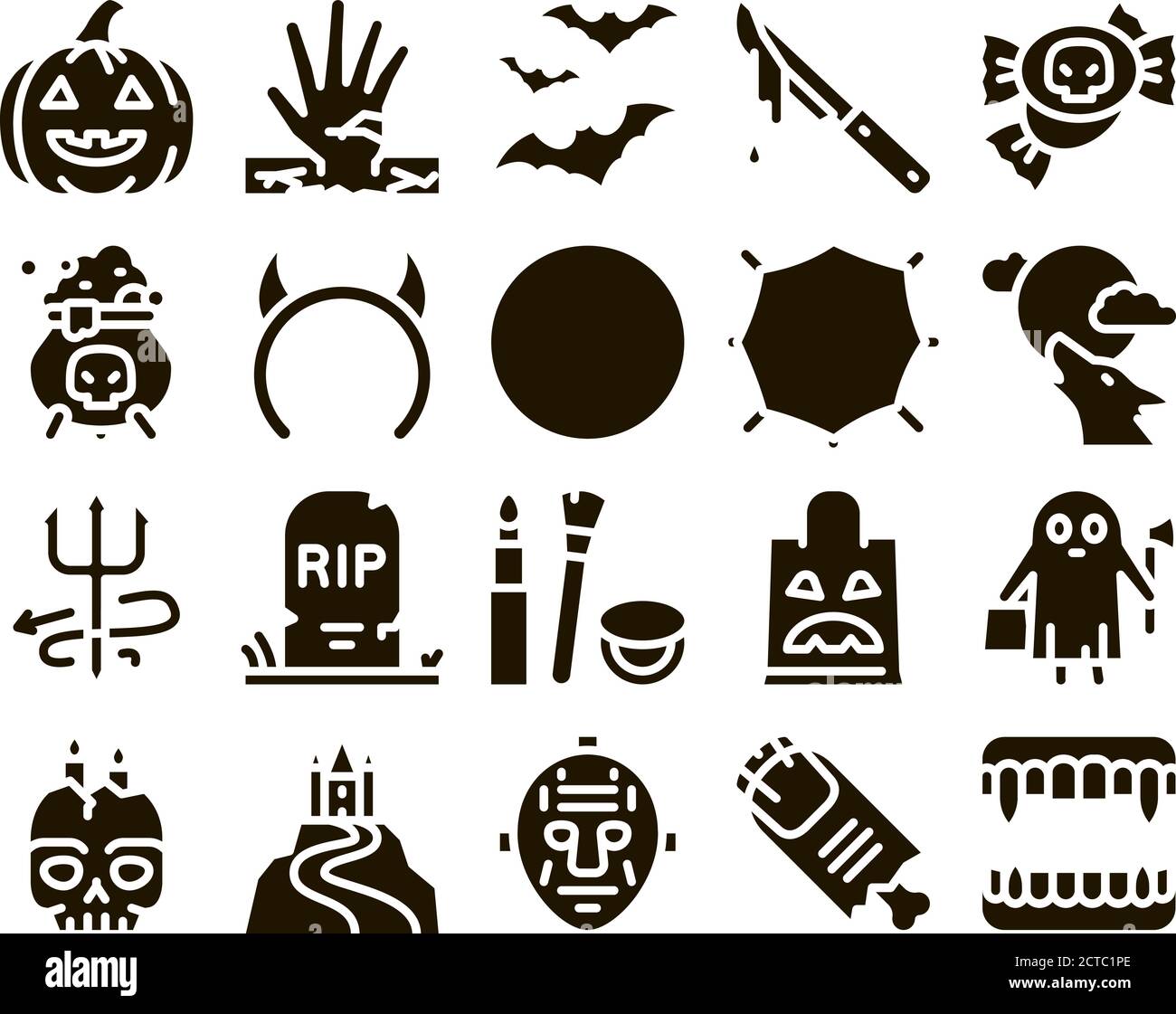 Halloween ghost glyph icon Cut Out Stock Images & Pictures - Alamy