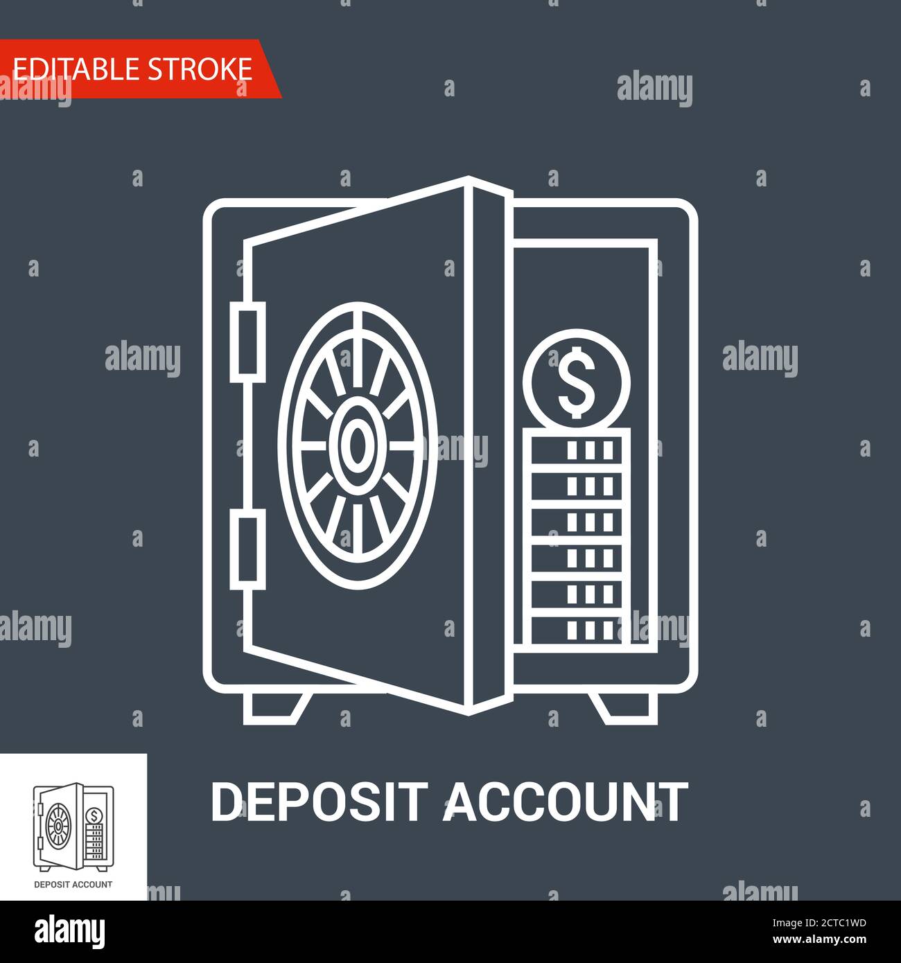 Deposit Account Icon. Thin Line Vector Illustration Stock Vector Image ...