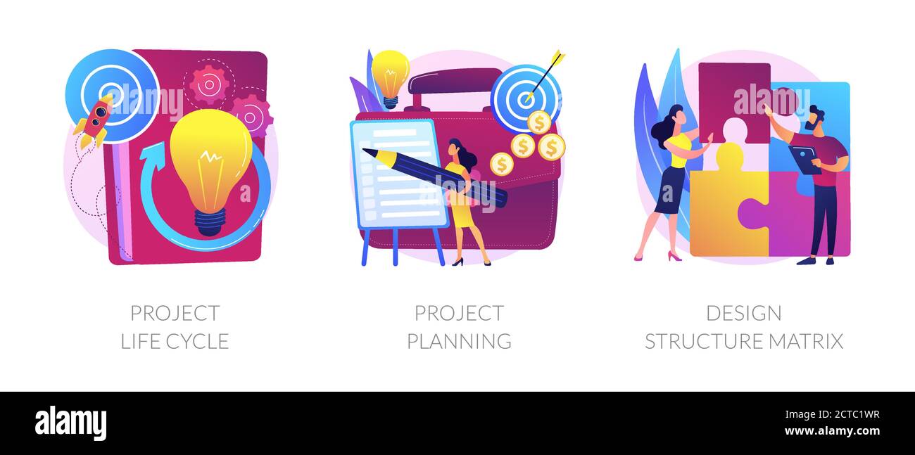 Project life cycle abstract concept vector illustrations Stock Vector ...