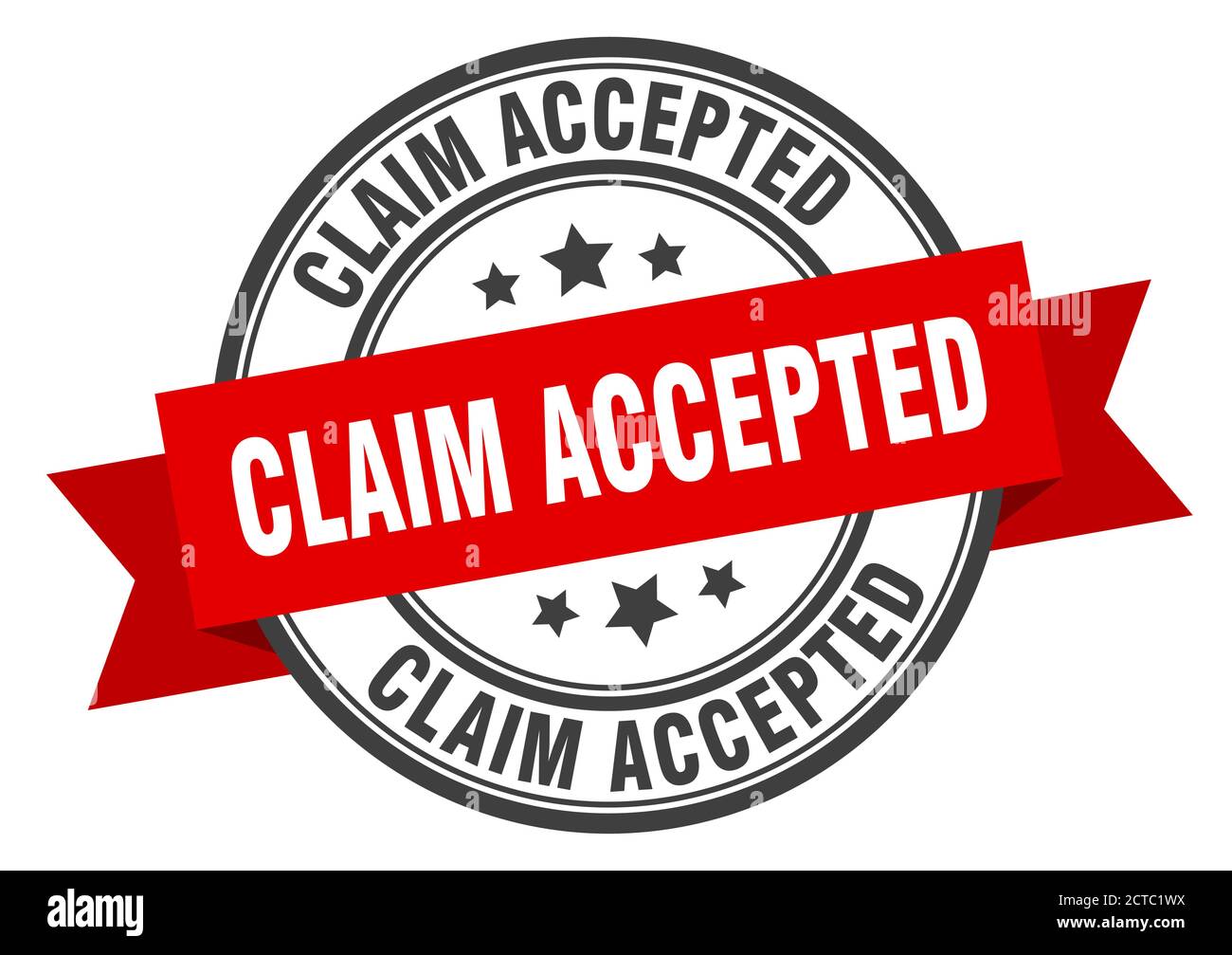 claim accepted label sign. round stamp. ribbon. band Stock Vector Image ...