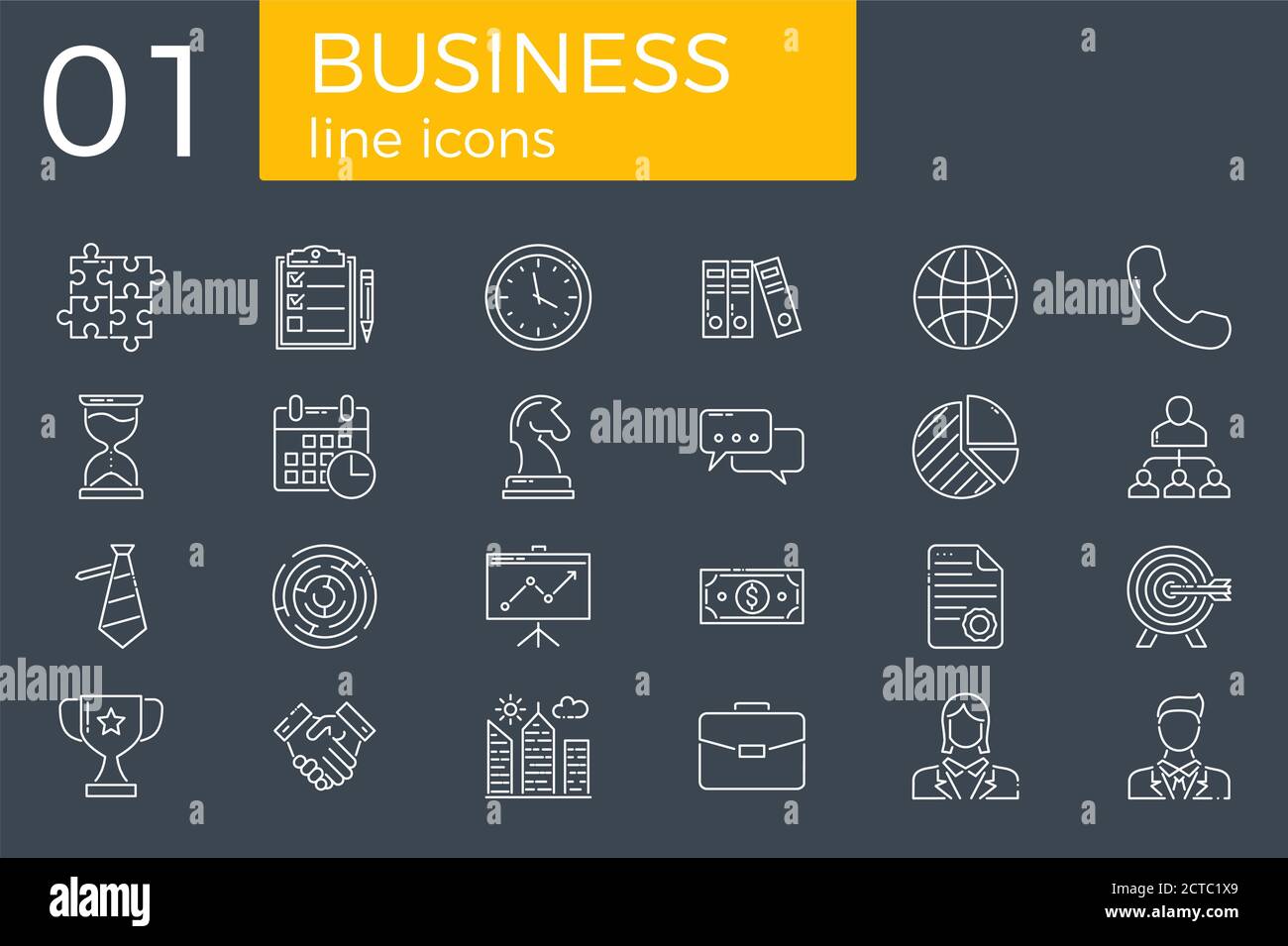 Business Related Vector Line Icons Set Stock Vector Image & Art - Alamy
