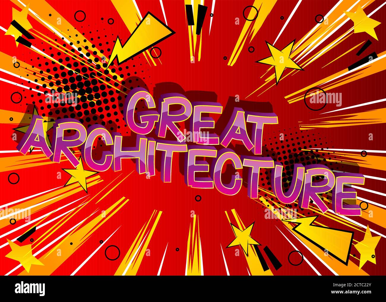 Great Architecture Comic book style cartoon words on abstract comics ...