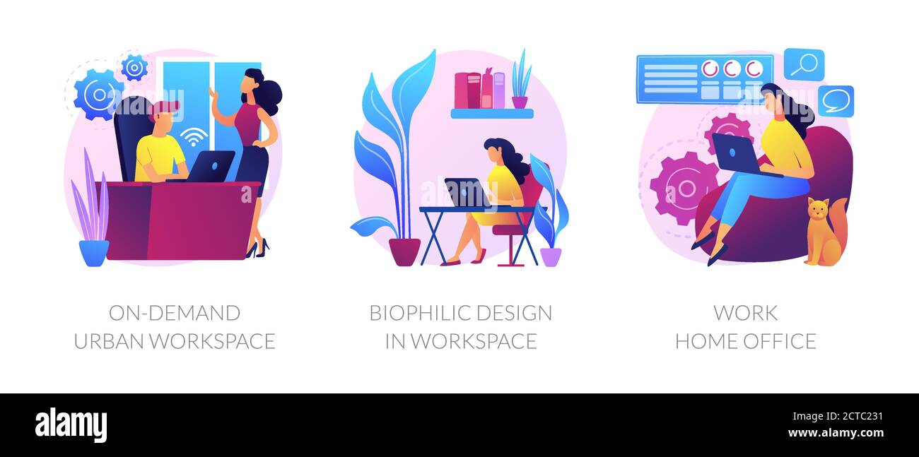 Workplace organization abstract concept vector illustrations Stock ...