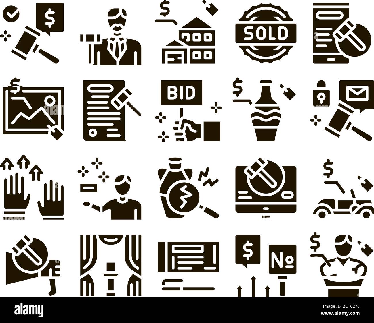 Goods auction Stock Vector Images - Alamy