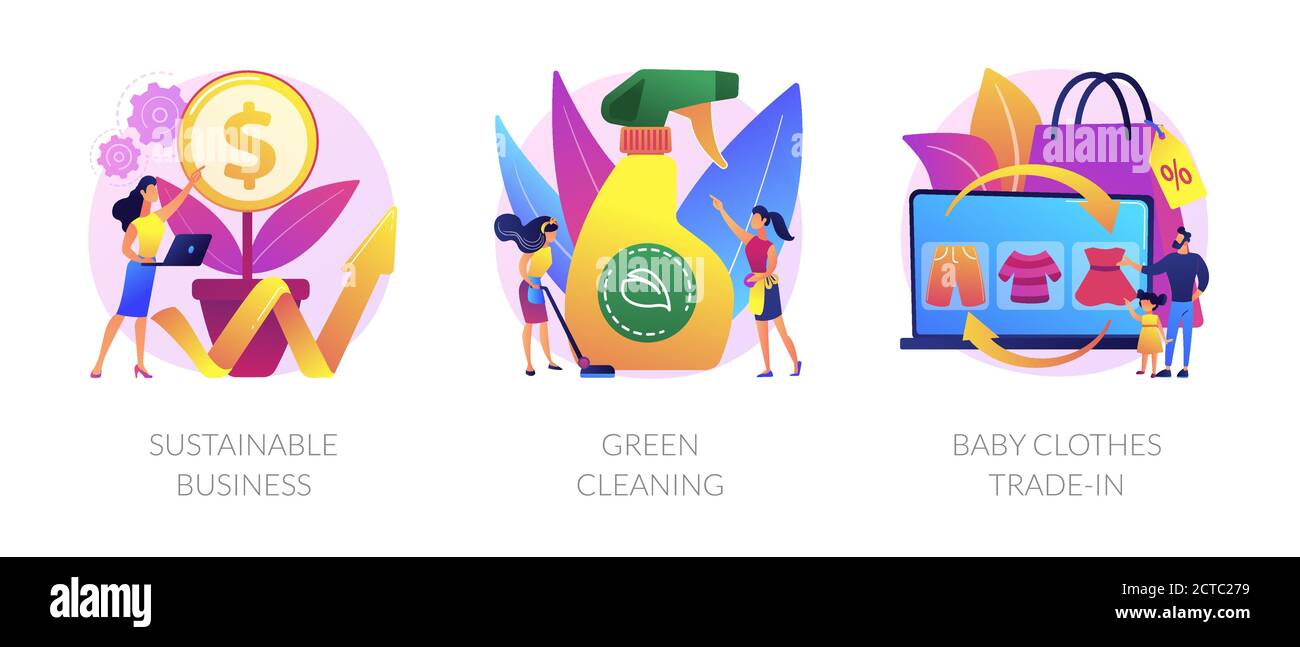 Environmentally friendly business abstract concept vector illustrations ...