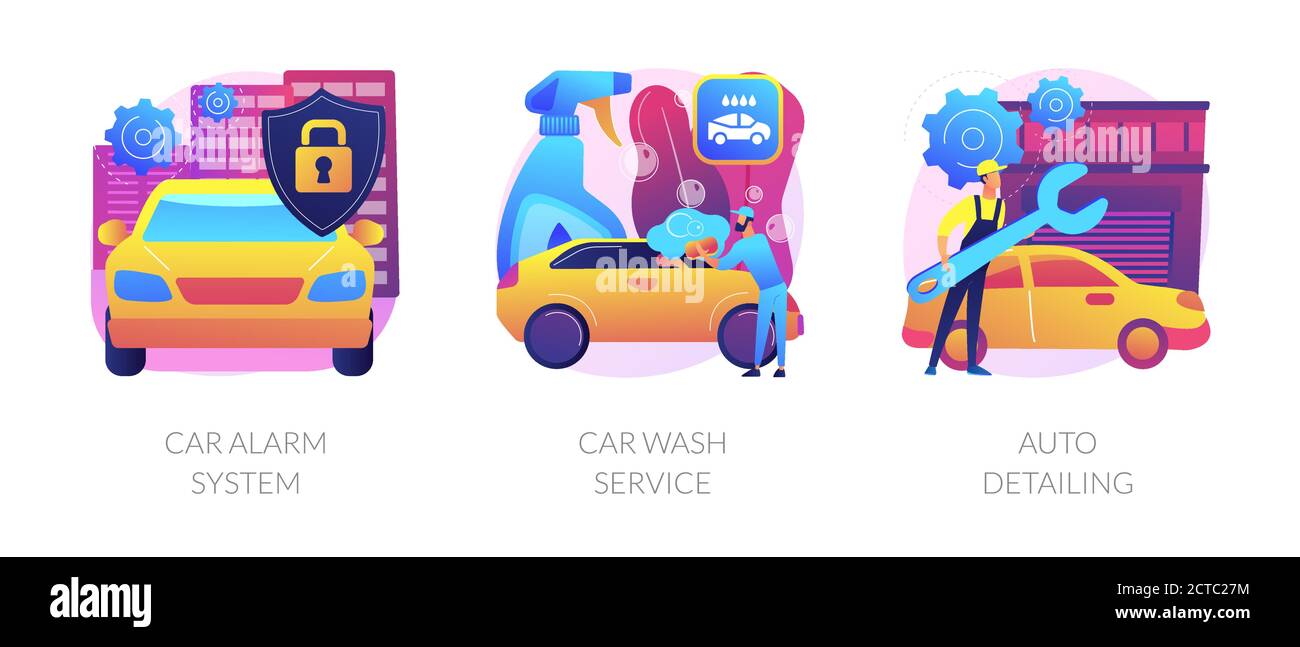 Automobile care service abstract concept vector illustrations Stock ...