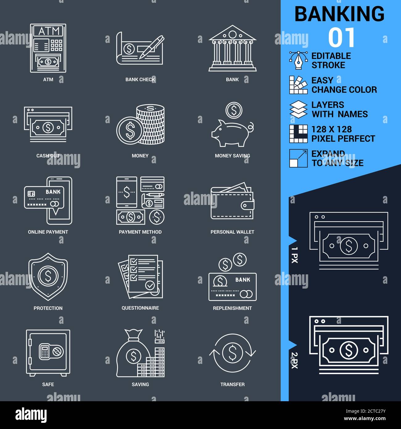 Banking icons set Stock Vector Image & Art - Alamy