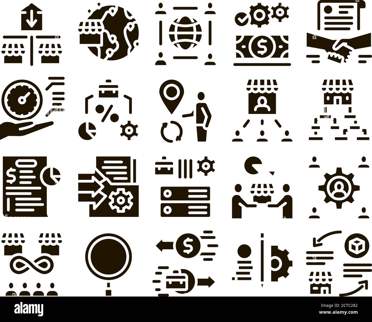 Outsource Management Glyph Set Vector Stock Vector Image & Art - Alamy