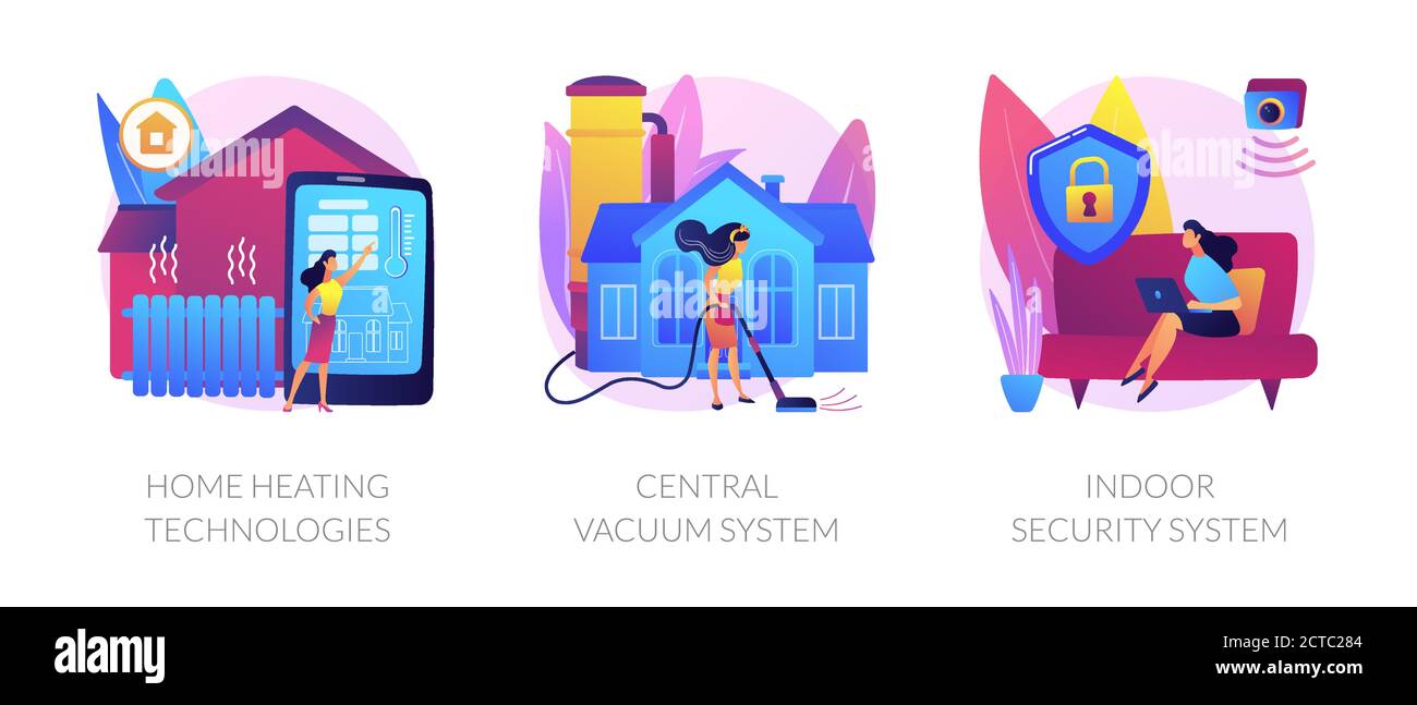 Home technologies abstract concept vector illustrations Stock Vector ...