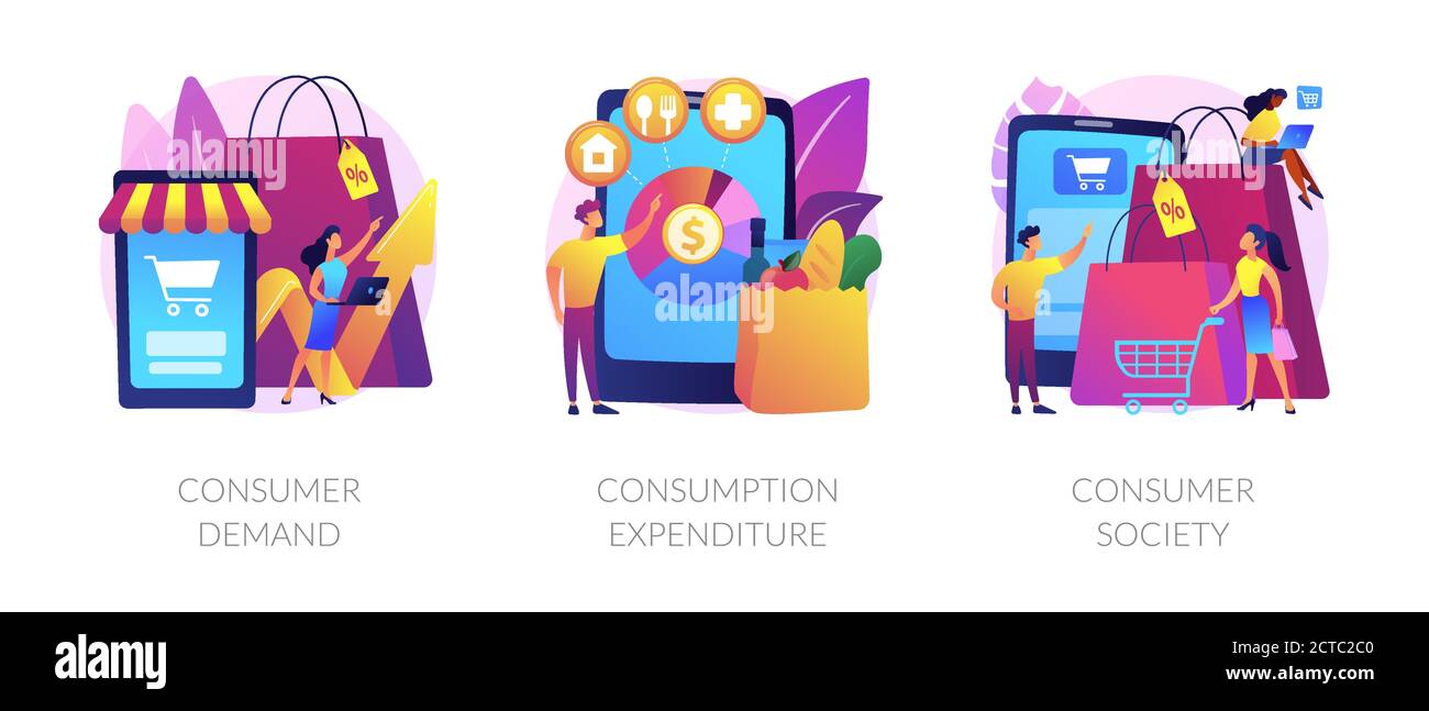 Consumer society abstract concept vector illustrations Stock Vector ...