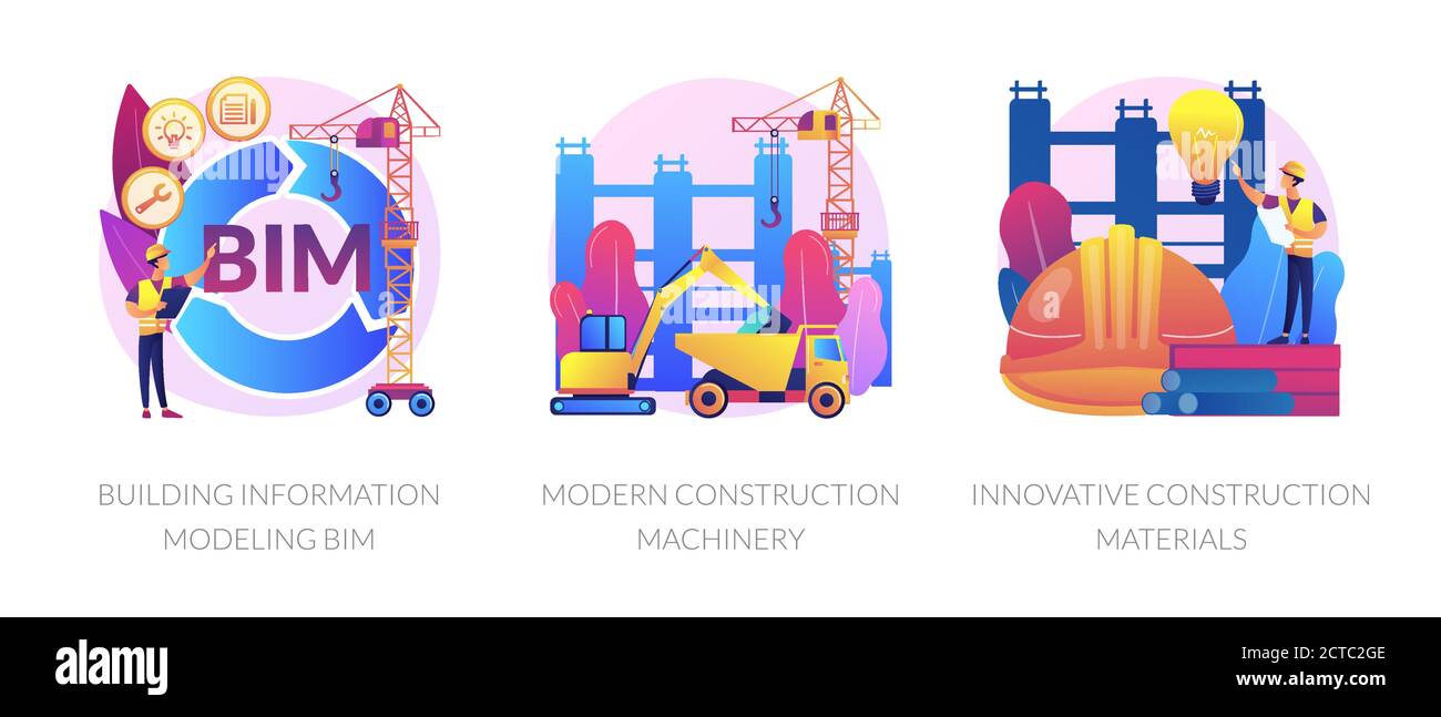 Construction technology innovation abstract concept vector ...