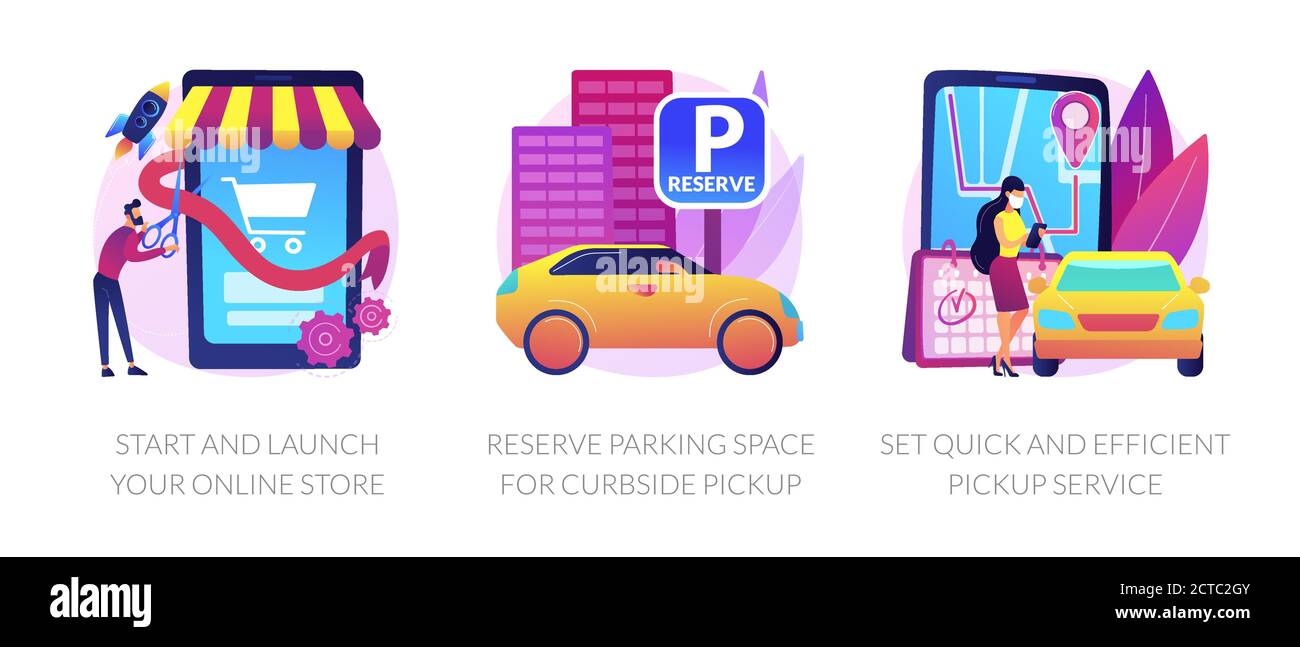 Online store pickup service abstract concept vector illustrations Stock ...