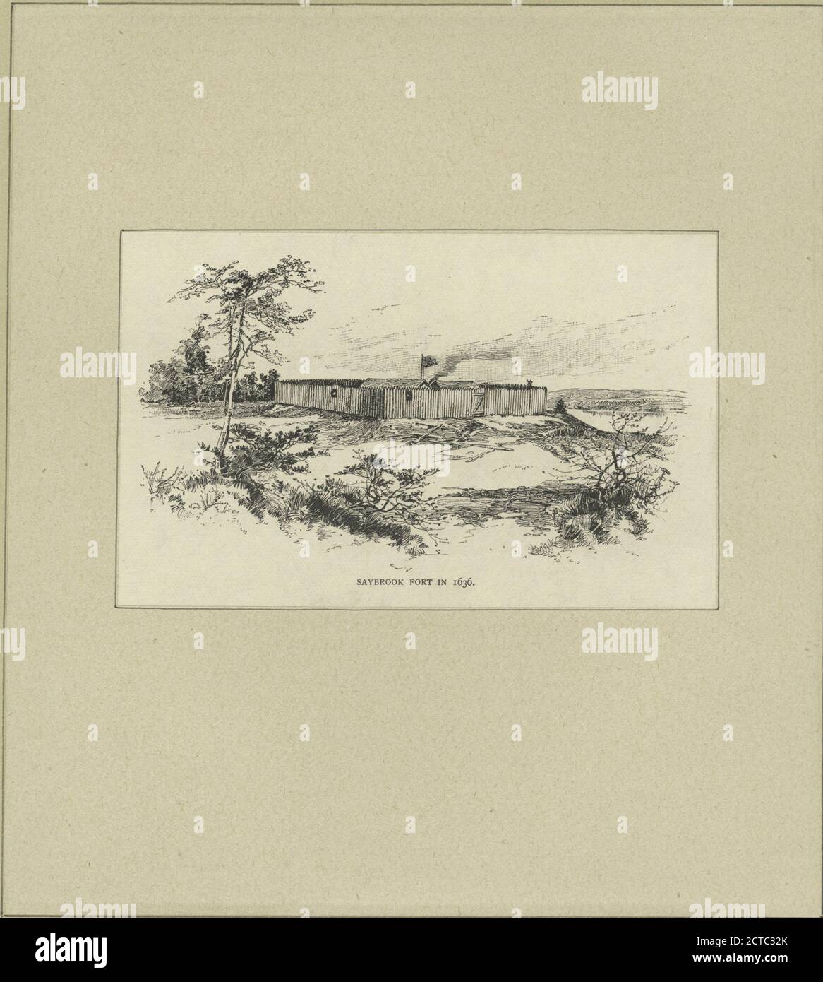 Saybrook Fort in 1636., still image, Prints, 1777 - 1890 Stock Photo ...