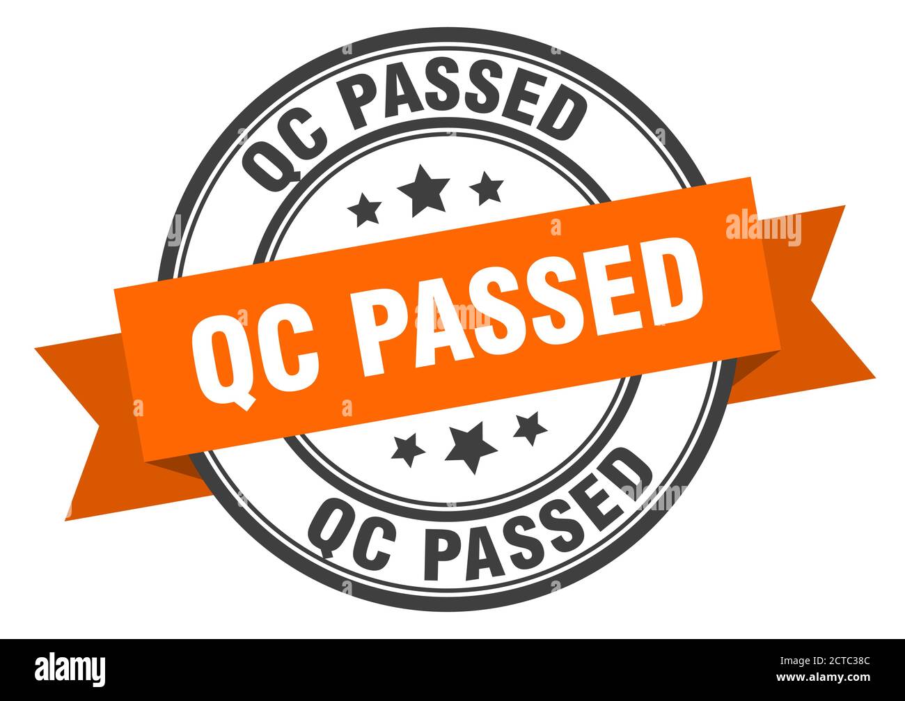 qc passed label sign. round stamp. ribbon. band Stock Vector Image ...