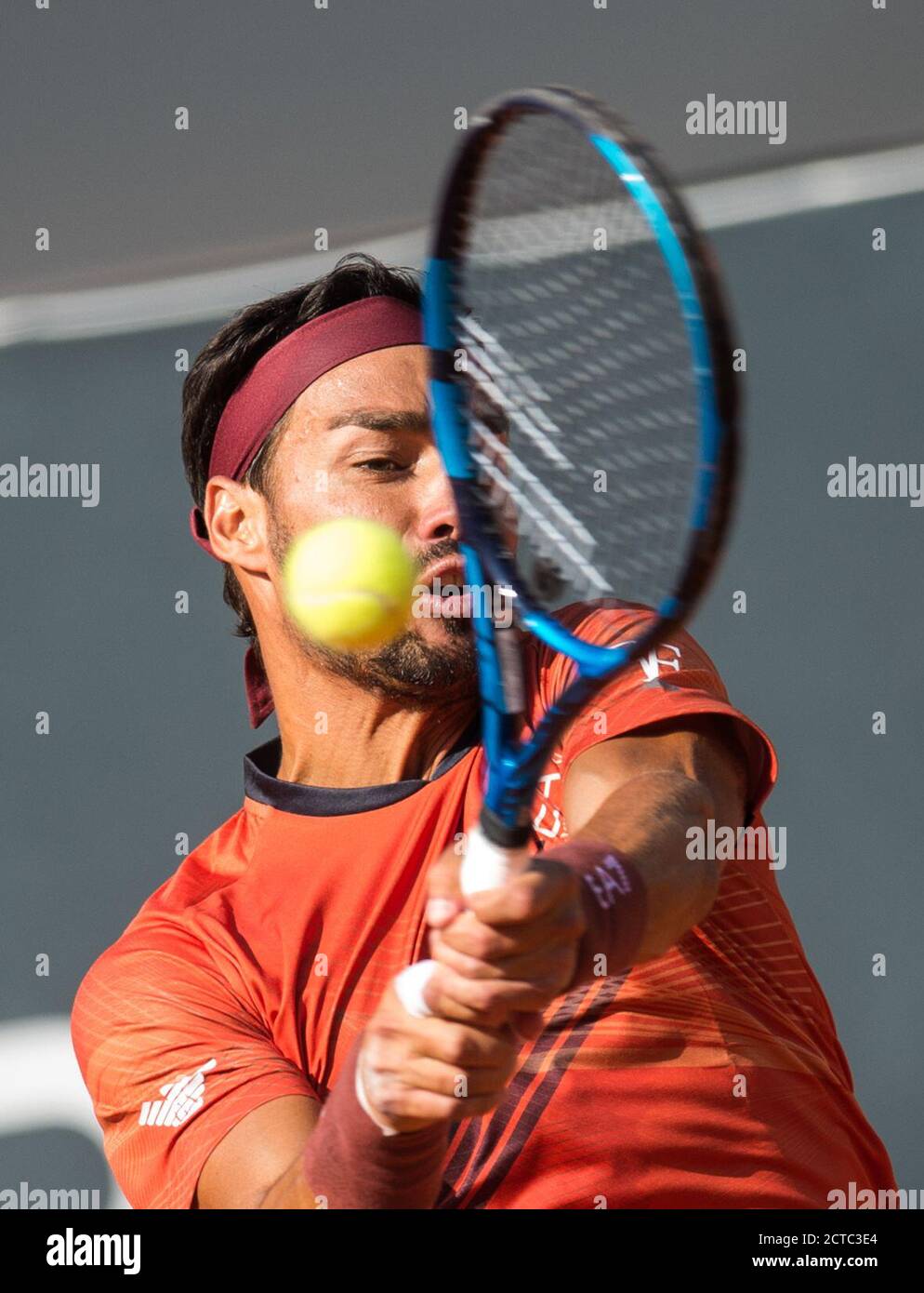 21 September 2020, Hamburg: Tennis ATP Tour - German Open, singles, men, 1st round in the ...