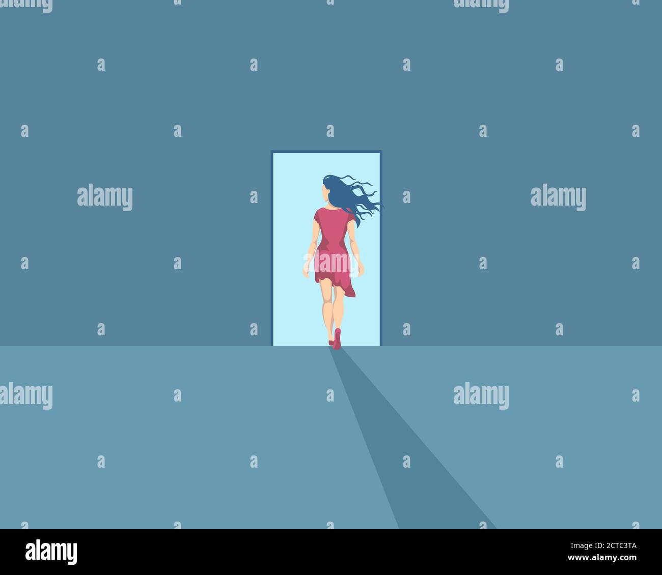 Woman makes life choice concept. Options for possible solutions to ...