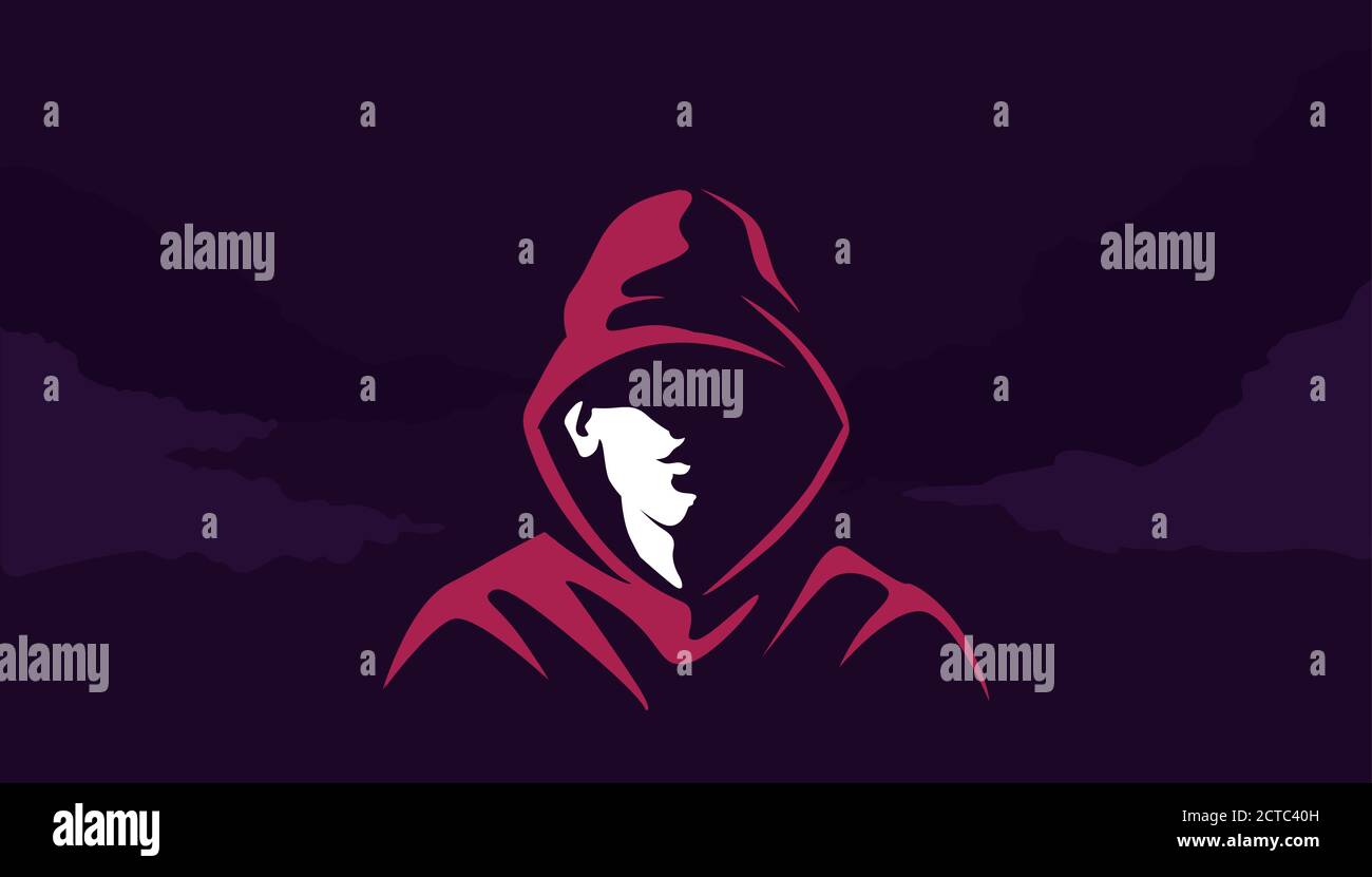 Mystical silhouette of acharacter in hoodie . Mysterious cyber hacker ... Mystical silhouette of acharacter in hoodie . Mysterious cyber hacker ...