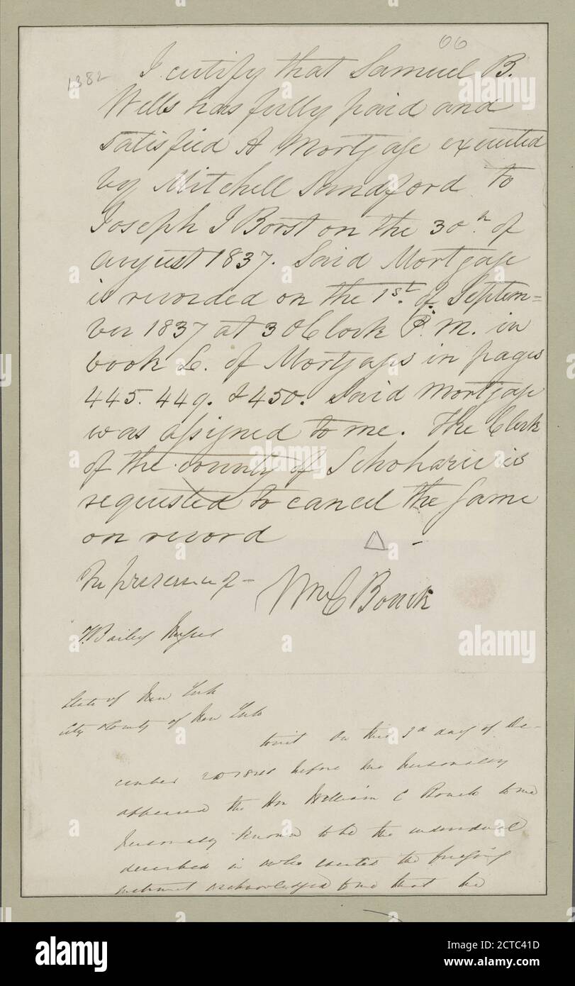 Bouck, William C, text, Documents, 1841 Stock Photo - Alamy