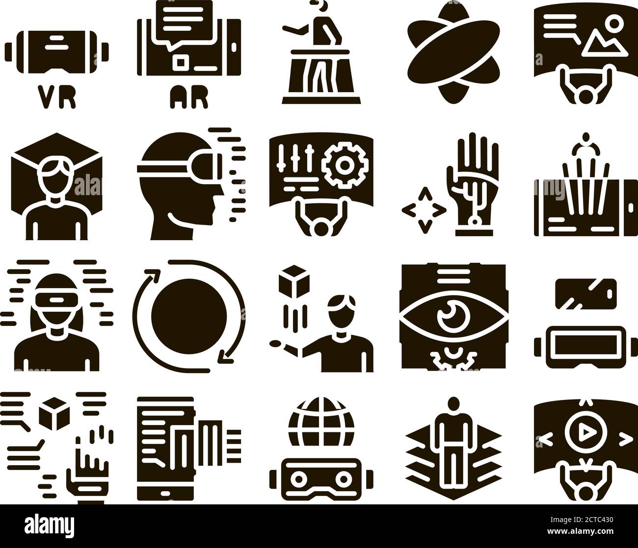 Simulation Equipment Glyph Set Vector Stock Vector Image & Art - Alamy