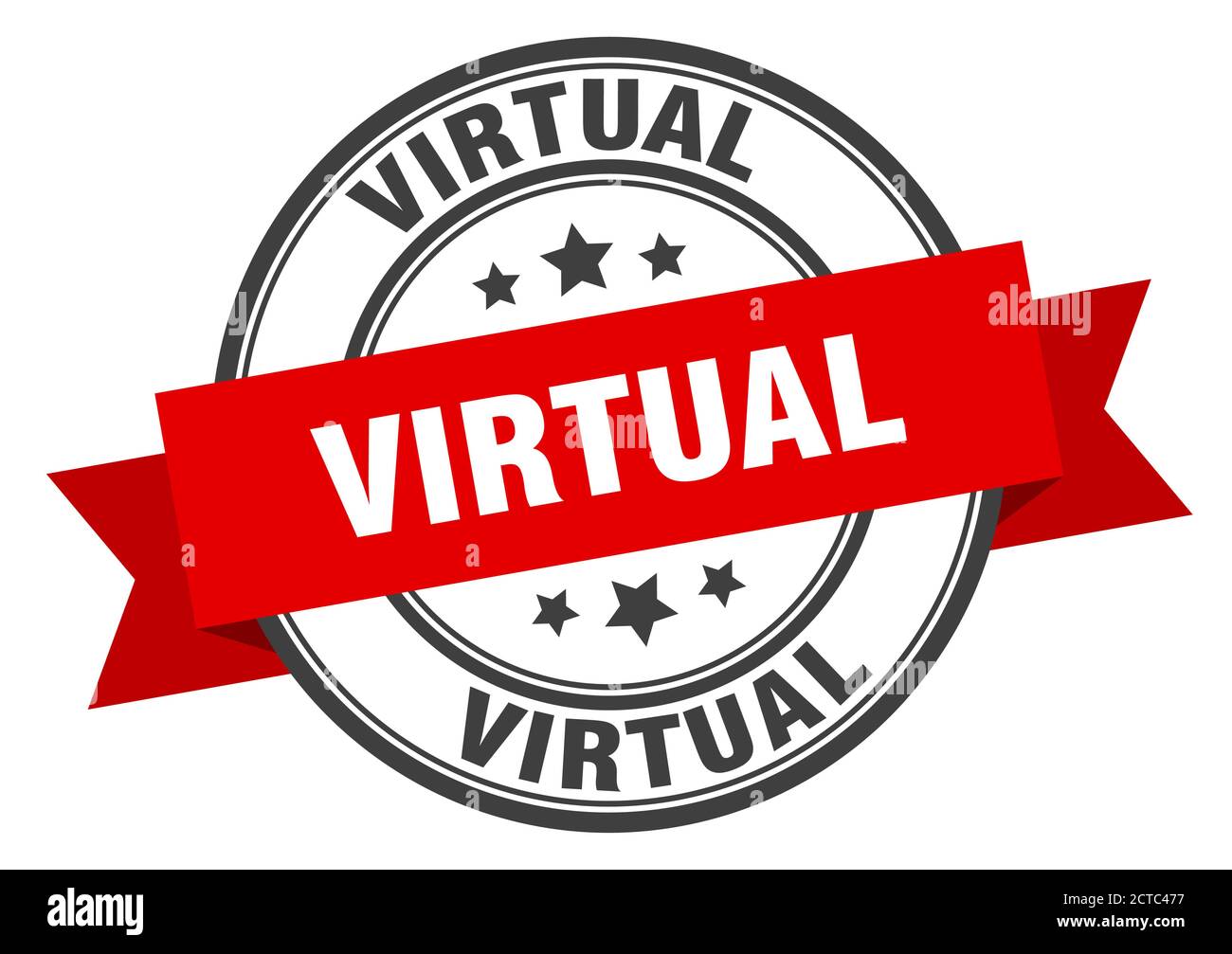 virtual label sign. round stamp. ribbon. band Stock Vector Image & Art ...