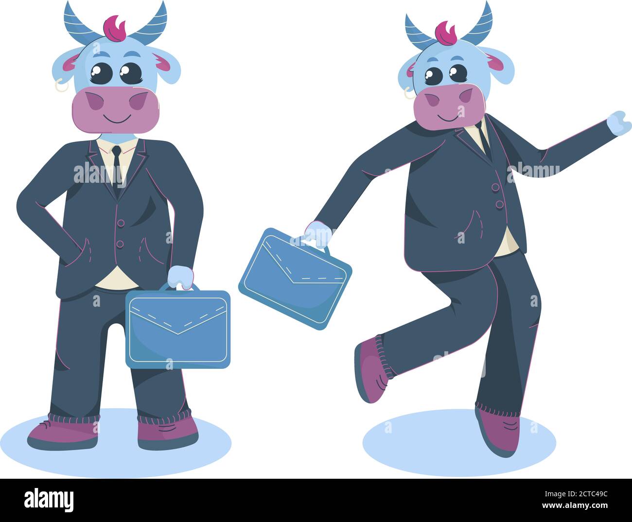 There are two bulls. It is the symbol of 2021. This picture made in ...