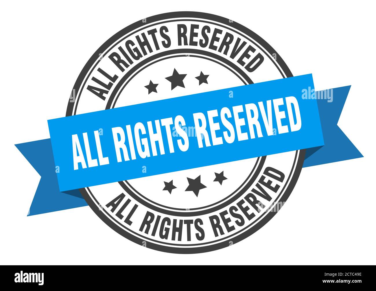 all rights reserved label sign. round stamp. ribbon. band Stock Vector ...
