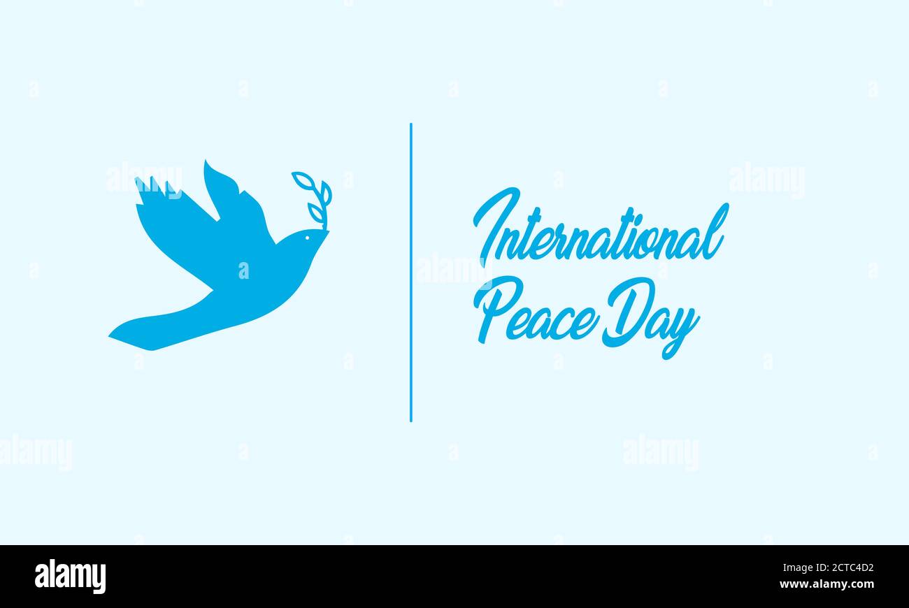 international peace day Illustration Hand written lettering Vector ...