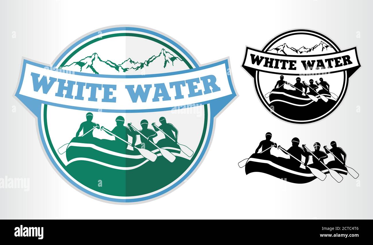 vector rafting emblems labels illustration Stock Vector Image & Art - Alamy