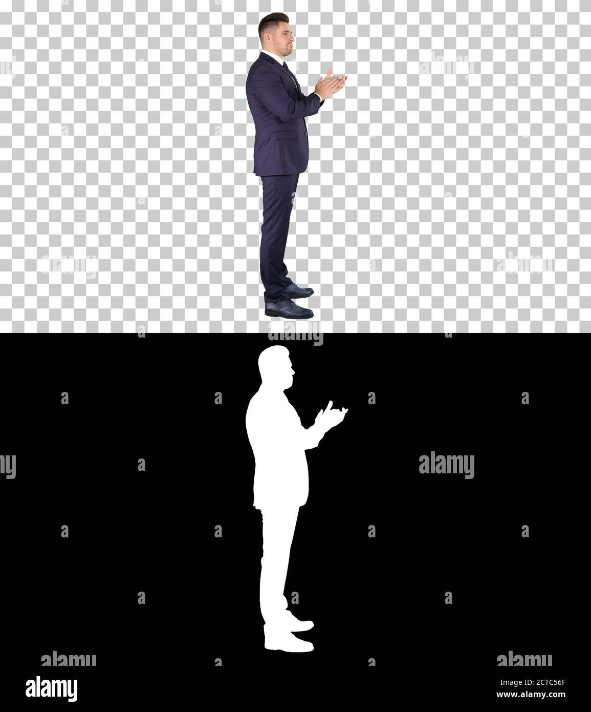 Business man clapping hands, Alpha Channel Stock Photo - Alamy