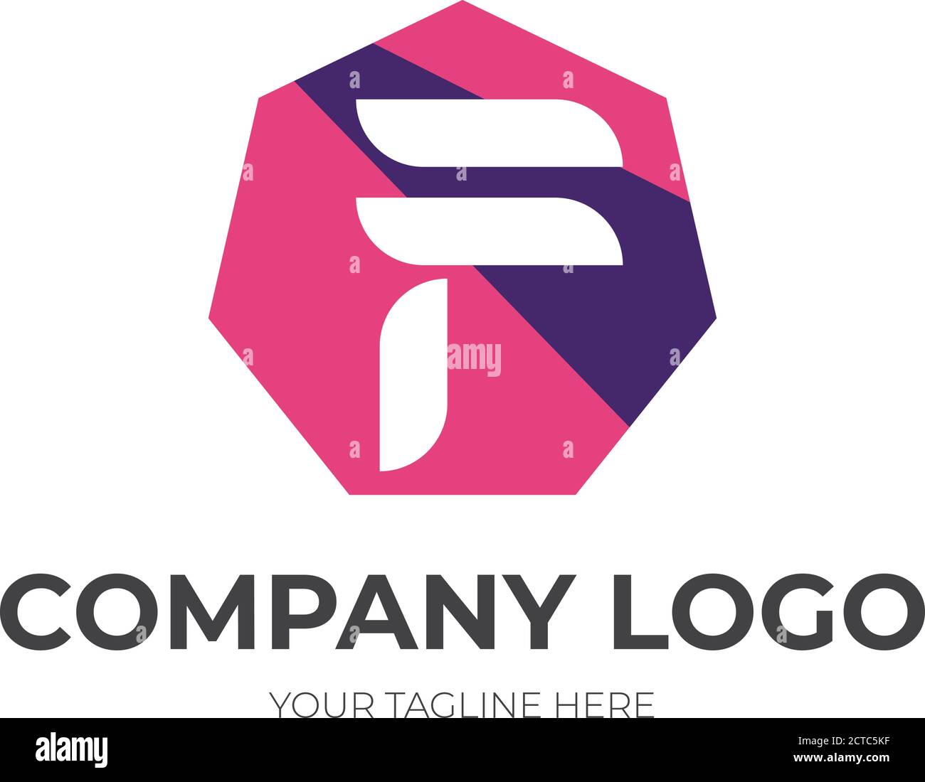 Abstract F Letter Logo Design With Polygonal Shape Stock Vector Image ...