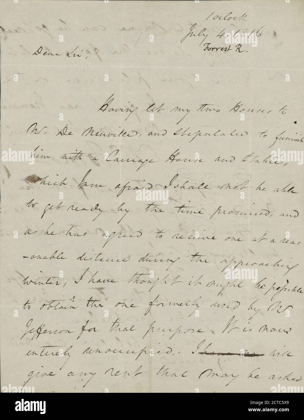 Letter from Richard Forrest, text, Correspondence, 1816, Forrest ...