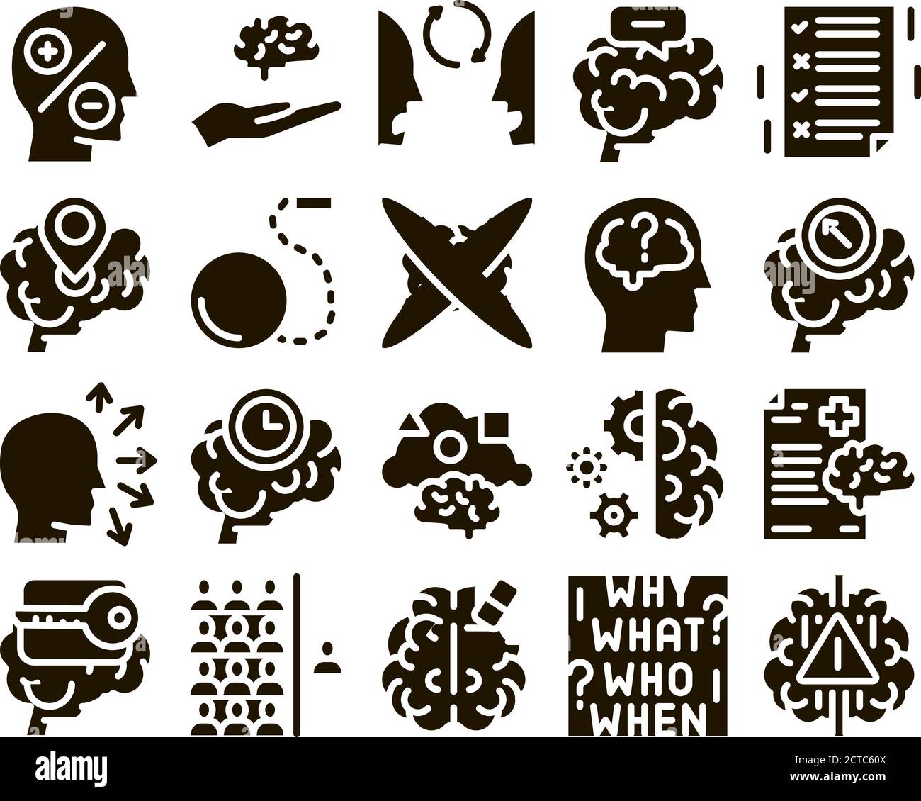 Dementia Brain Disease Glyph Set Vector Stock Vector Image & Art - Alamy