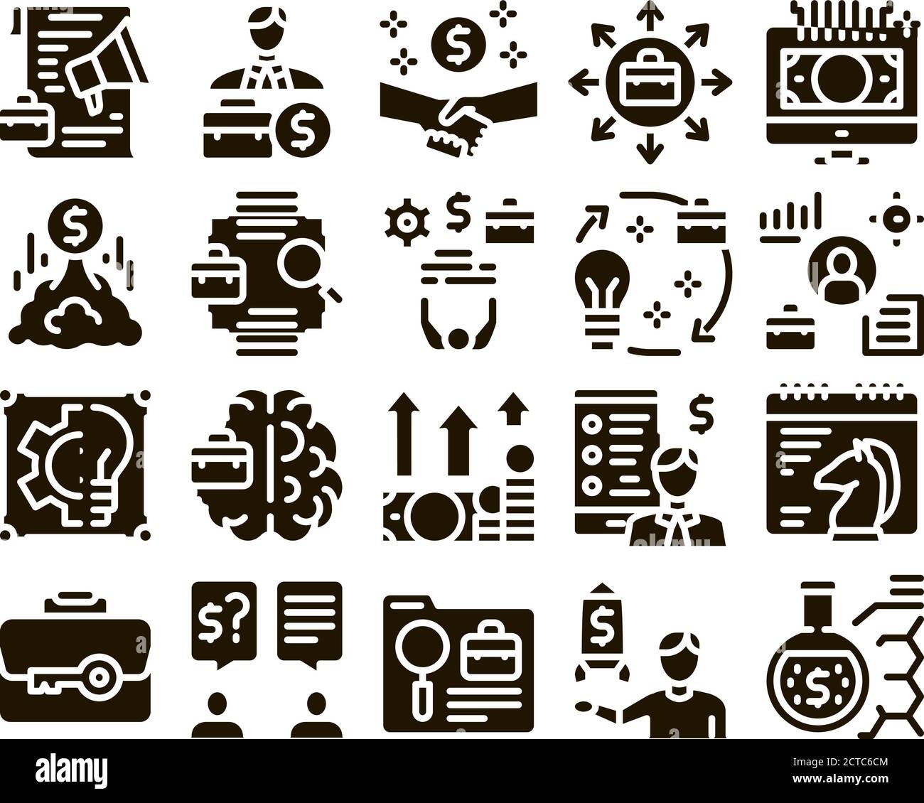 Entrepreneur Business Glyph Set Vector Stock Vector Image & Art - Alamy
