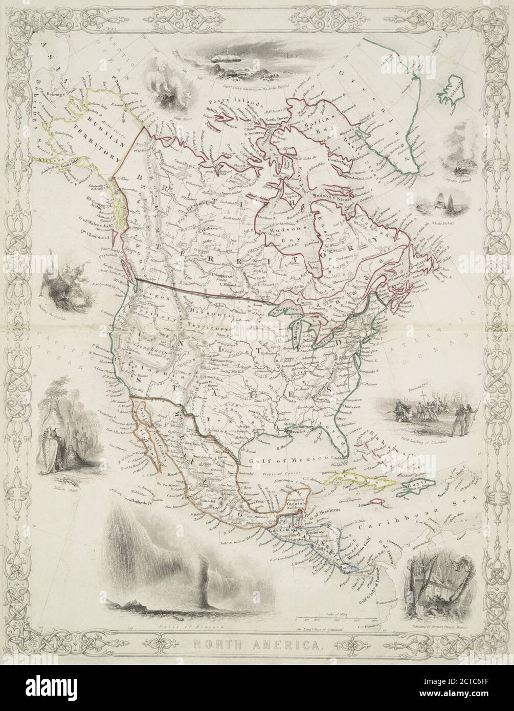 North America., still image, Maps, 1850 Stock Photo - Alamy