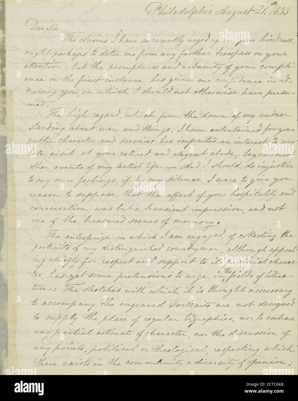 Letter from James B. Longacre, text, Correspondence, 1833, Longacre ...