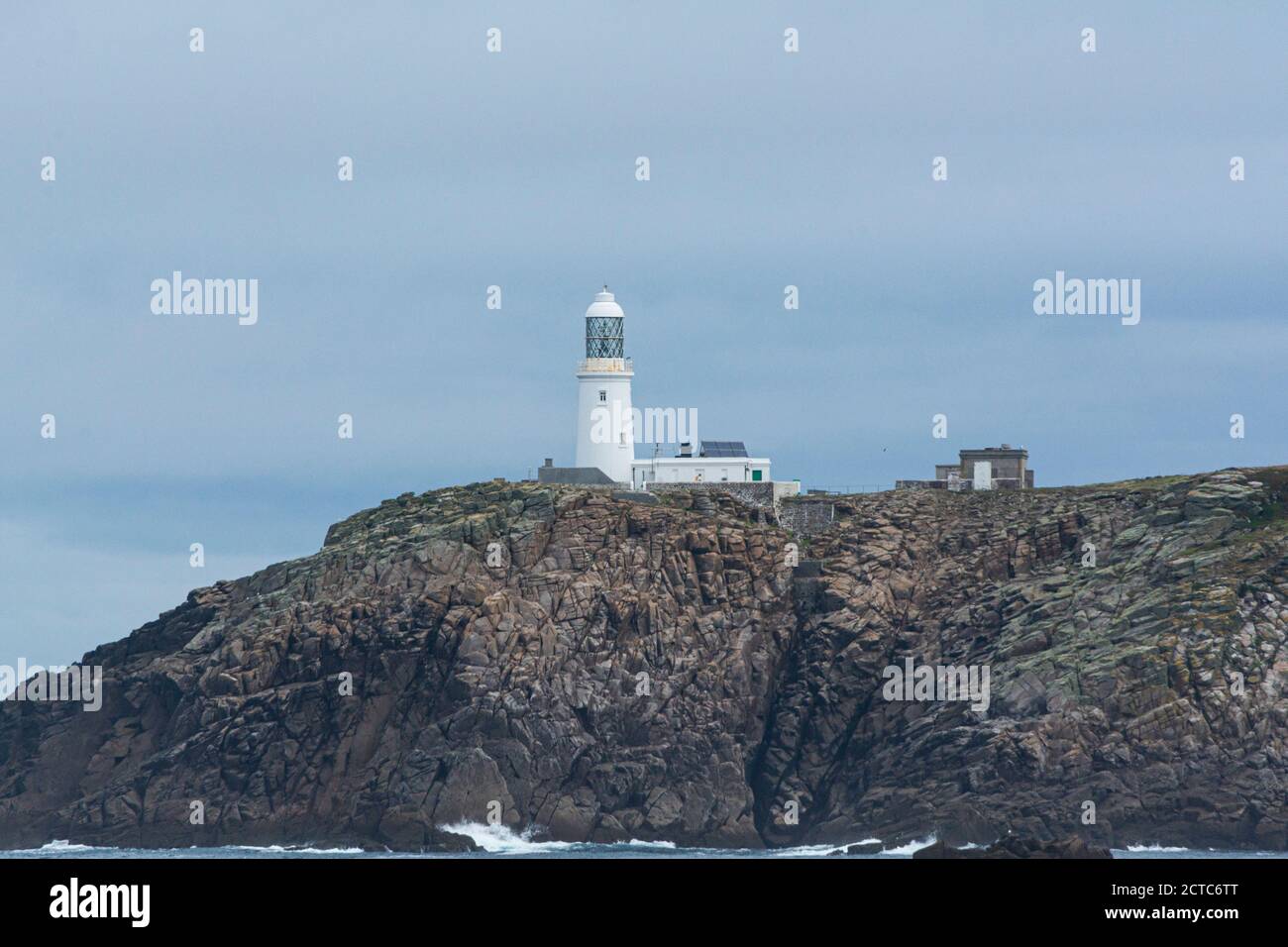 Round Island Lighthouse in the Isles of Scilly, UK Stock Photo - Alamy