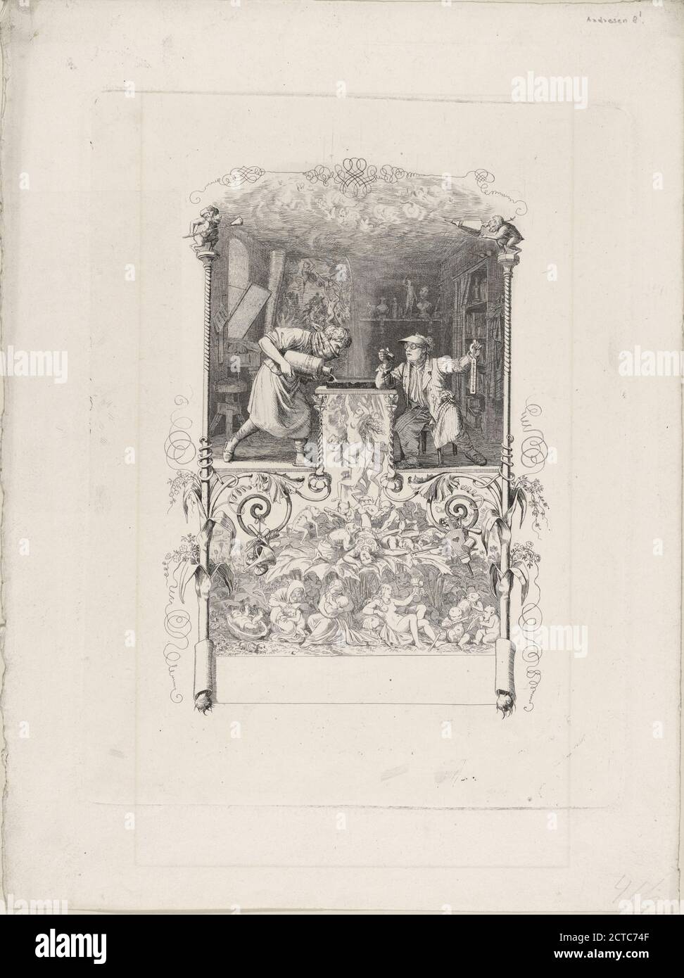 Self-portrait in the etching studio, still image, 1839 Stock Photo - Alamy