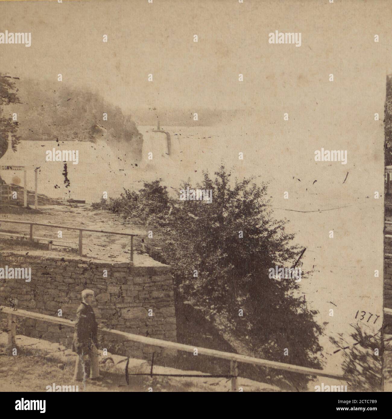 Tourist at falls, Terrapin Tower in background., New York (State ...