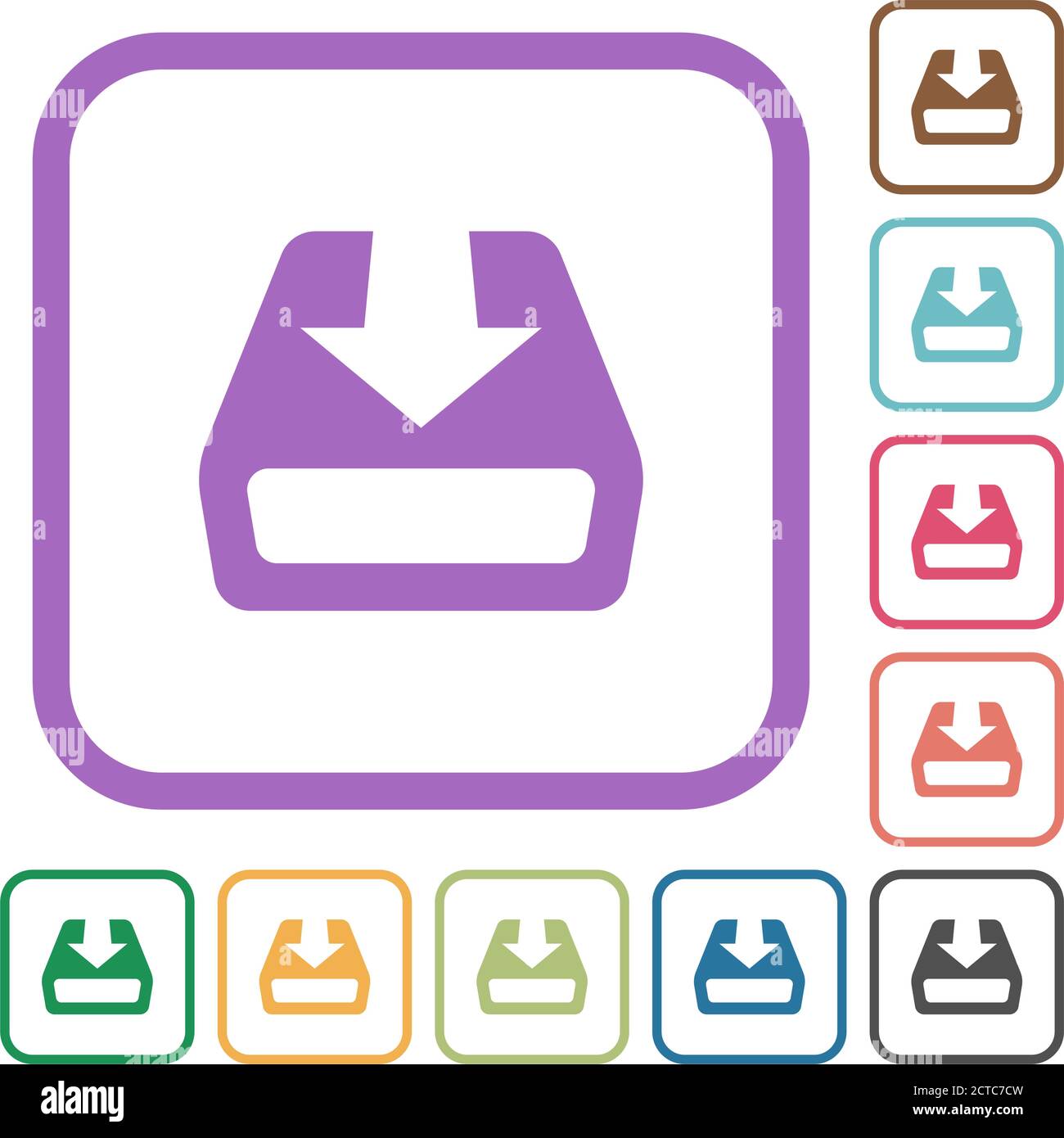 Install to hard drive simple icons in color rounded square frames on ...