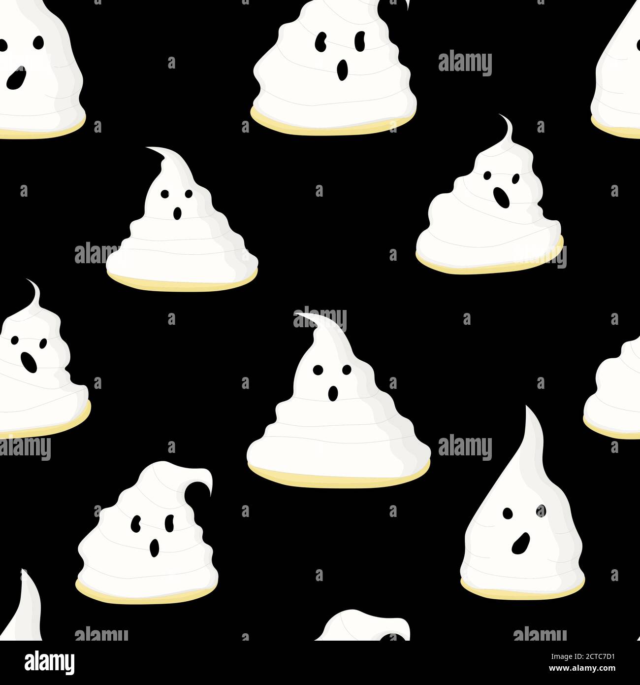 Wrapping paper design. Ghosts pattern seamless. Black background Stock ...
