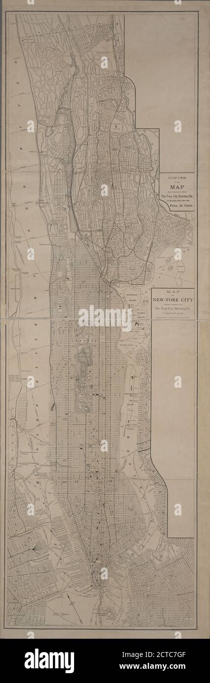 Map of New-York City, cartographic, Maps, 1884 Stock Photo - Alamy