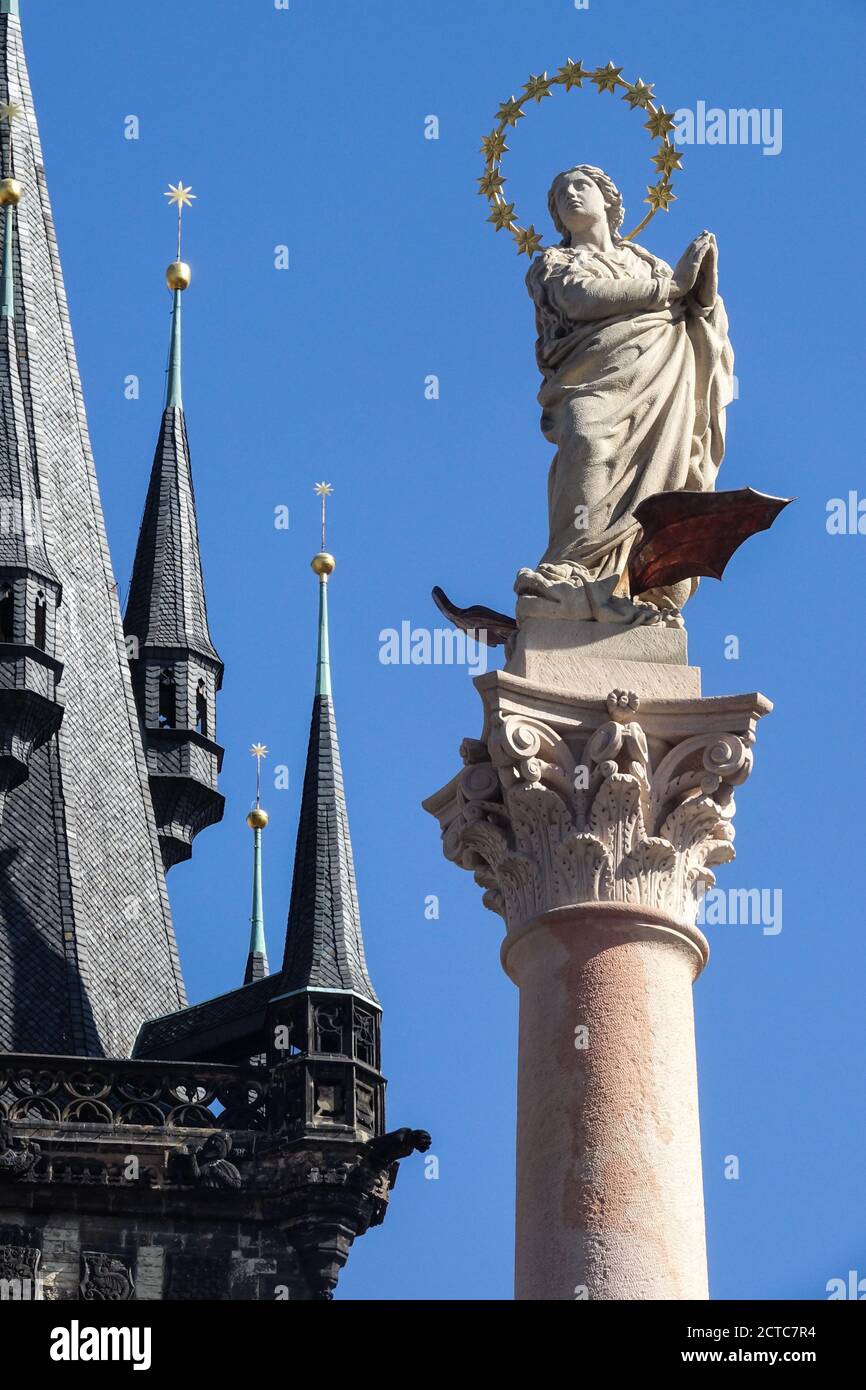 Virgin mary column prague hi-res stock photography and images - Alamy