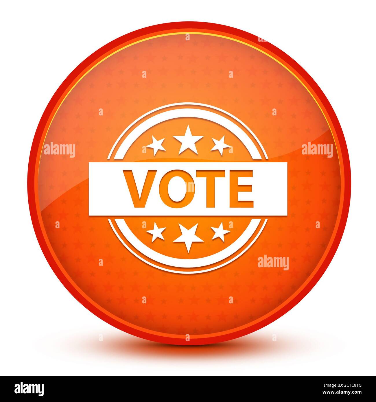 Vote badge aesthetic glossy blue round button abstract illustration ...