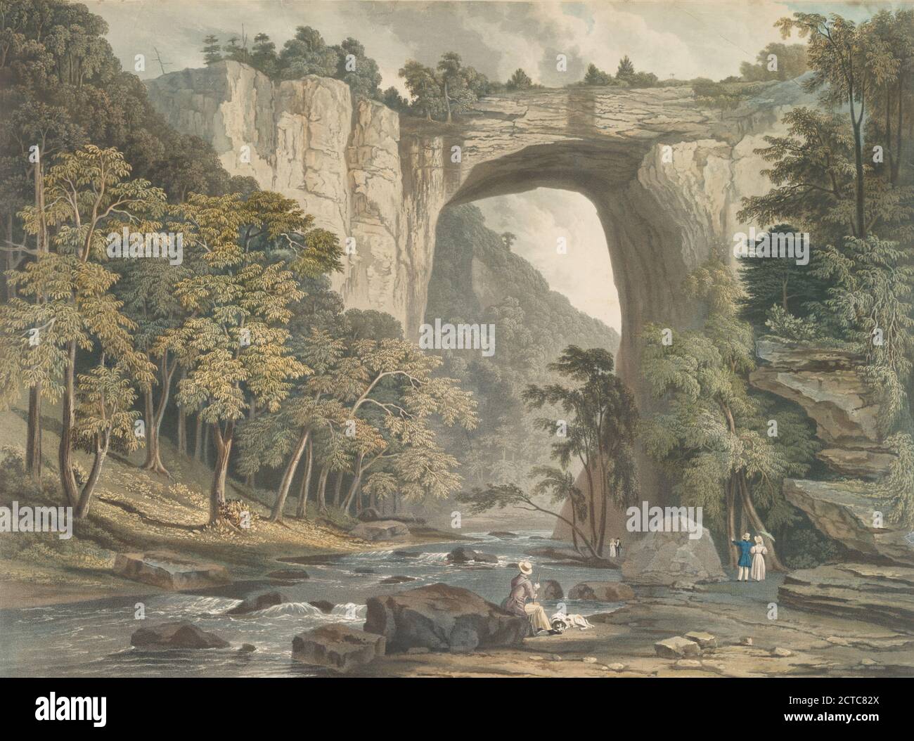 View of the Natural Bridge, Virginia., still image, Prints, 1835, Ward ...
