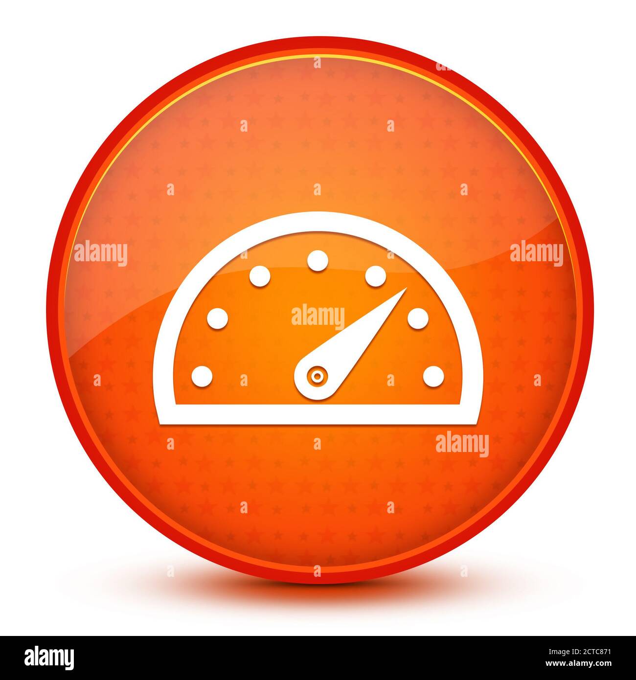 Speedometer gauge aesthetic glossy orange round button abstract ...