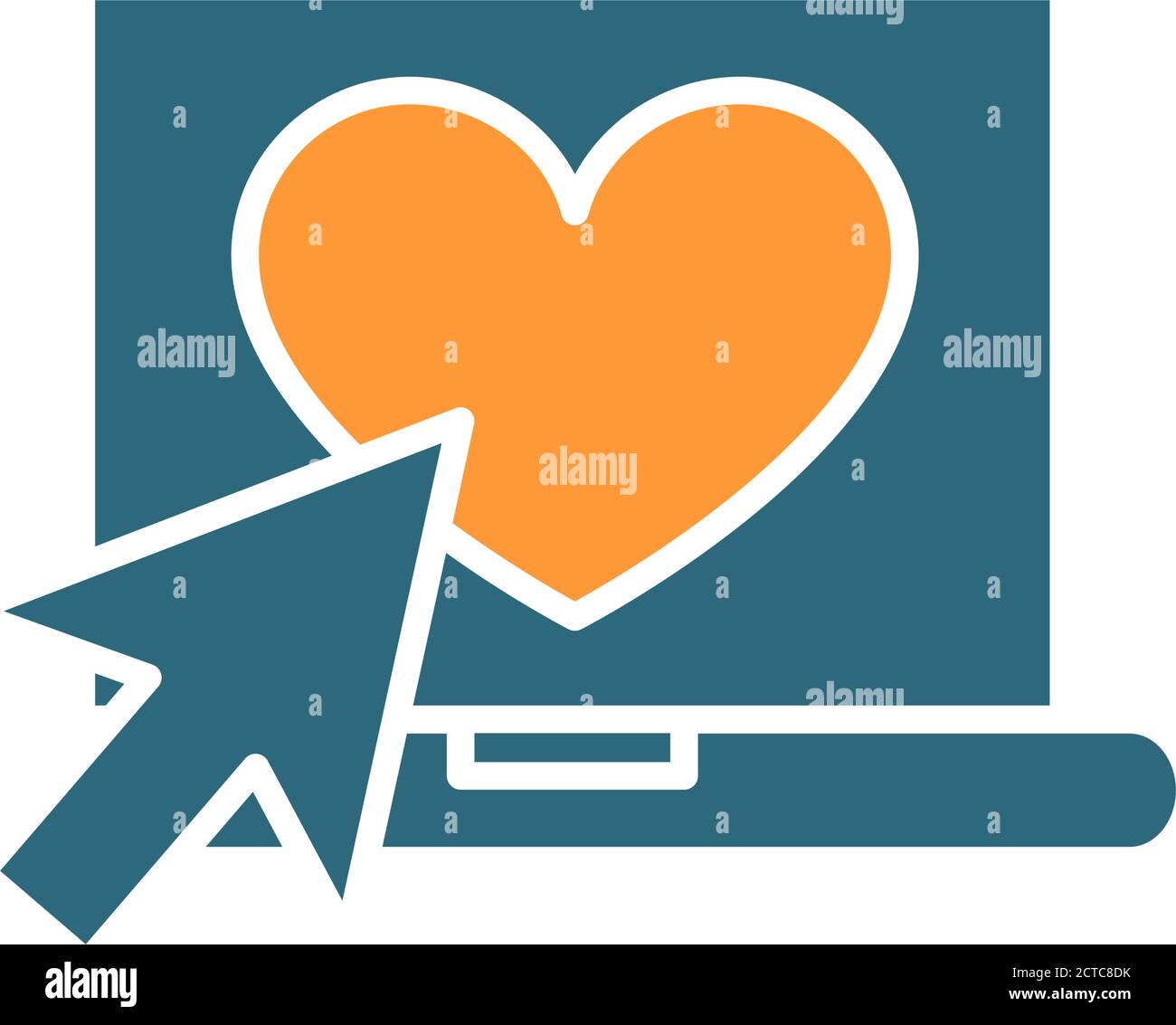 Laptop with heart colored icon. Customer satisfaction, positive ...