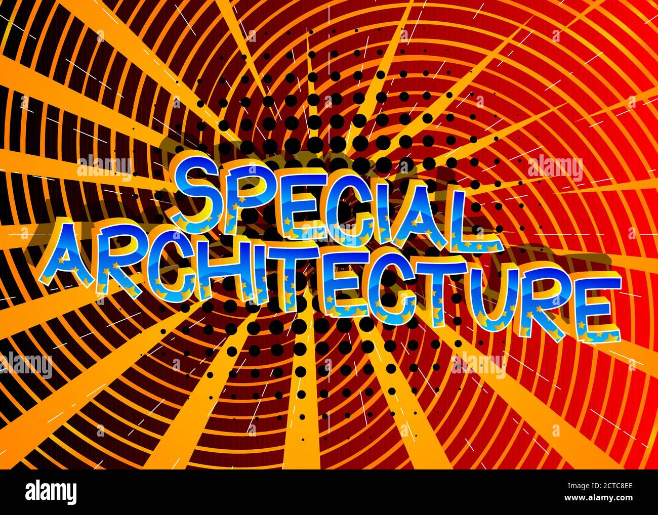 Special Architecture Comic book style cartoon words on abstract comics ...