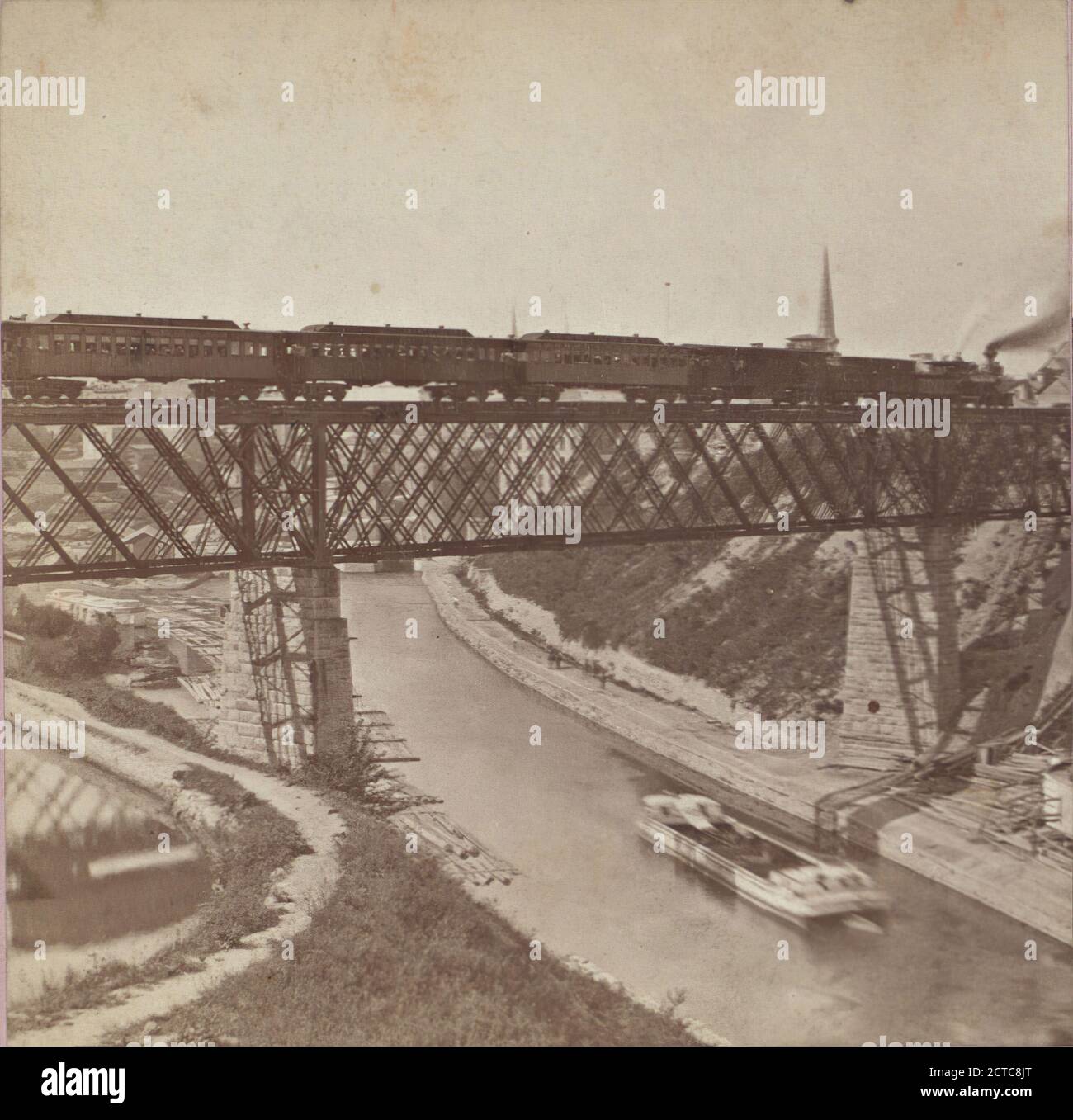 Railroad bridge over the Erie Canal., New York (State), Lockport (N.Y ...