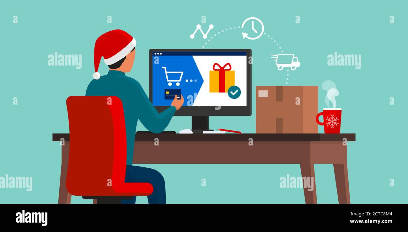 Man using credit card Stock Vector Images - Alamy