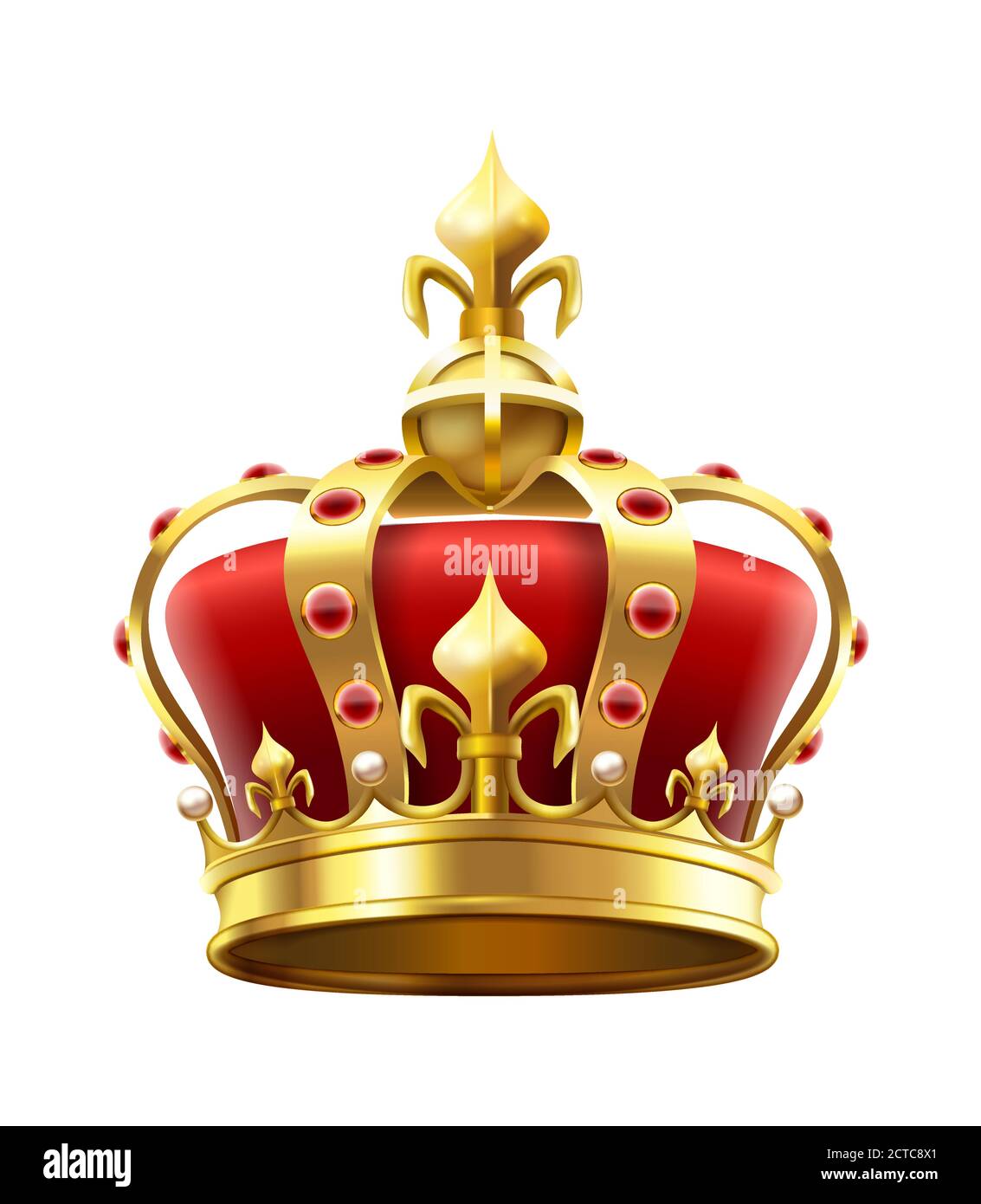 Golden royal crown with jewels. Heraldic elements, monarchic symbol for ...